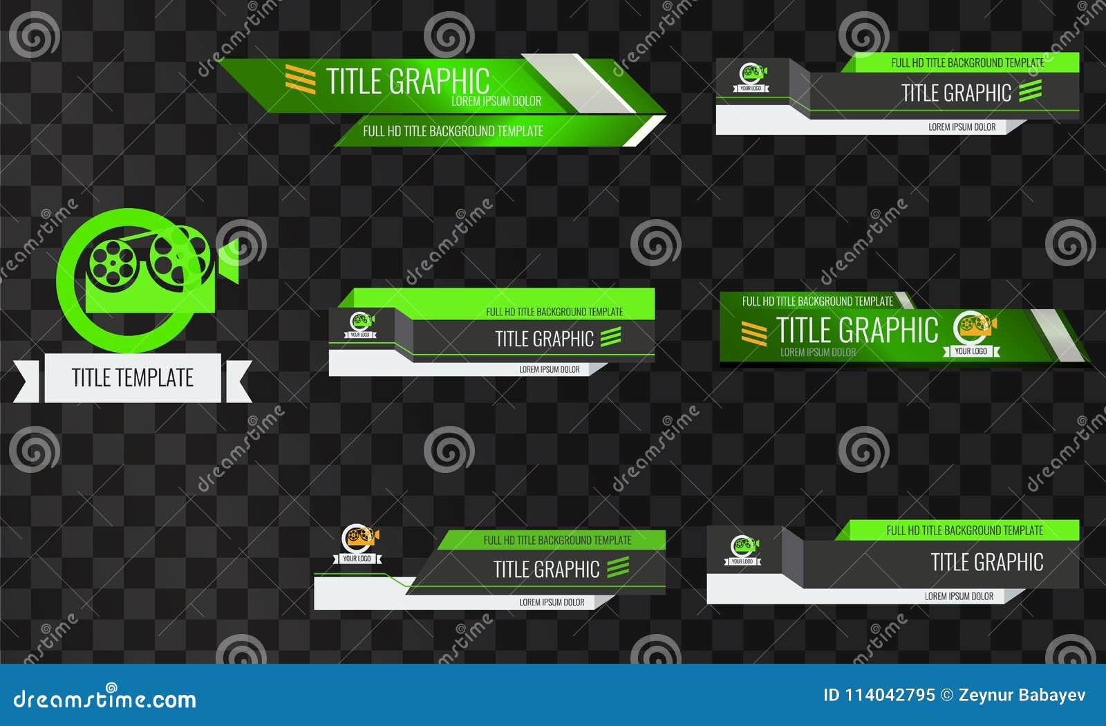 Video Headline Title Or Lower Third Template. Unique Banner Design For ...