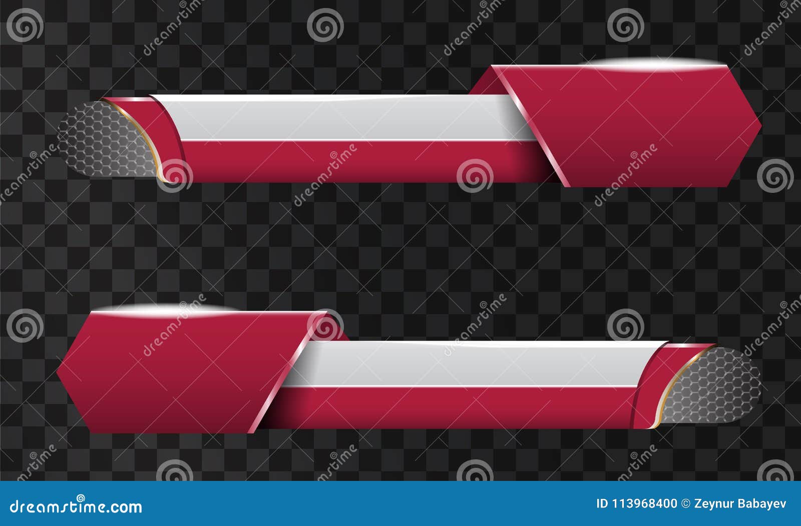 Set Of Video Headline Title Or Lower Third Template. Unique Banner ...