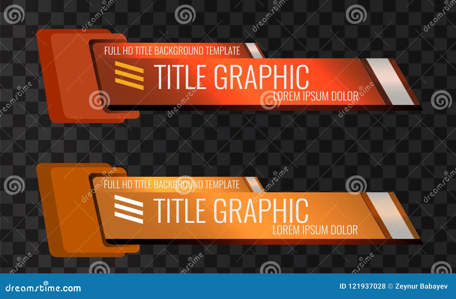 Set of Video Headline Title or Lower Third Template. Unique Banner ...