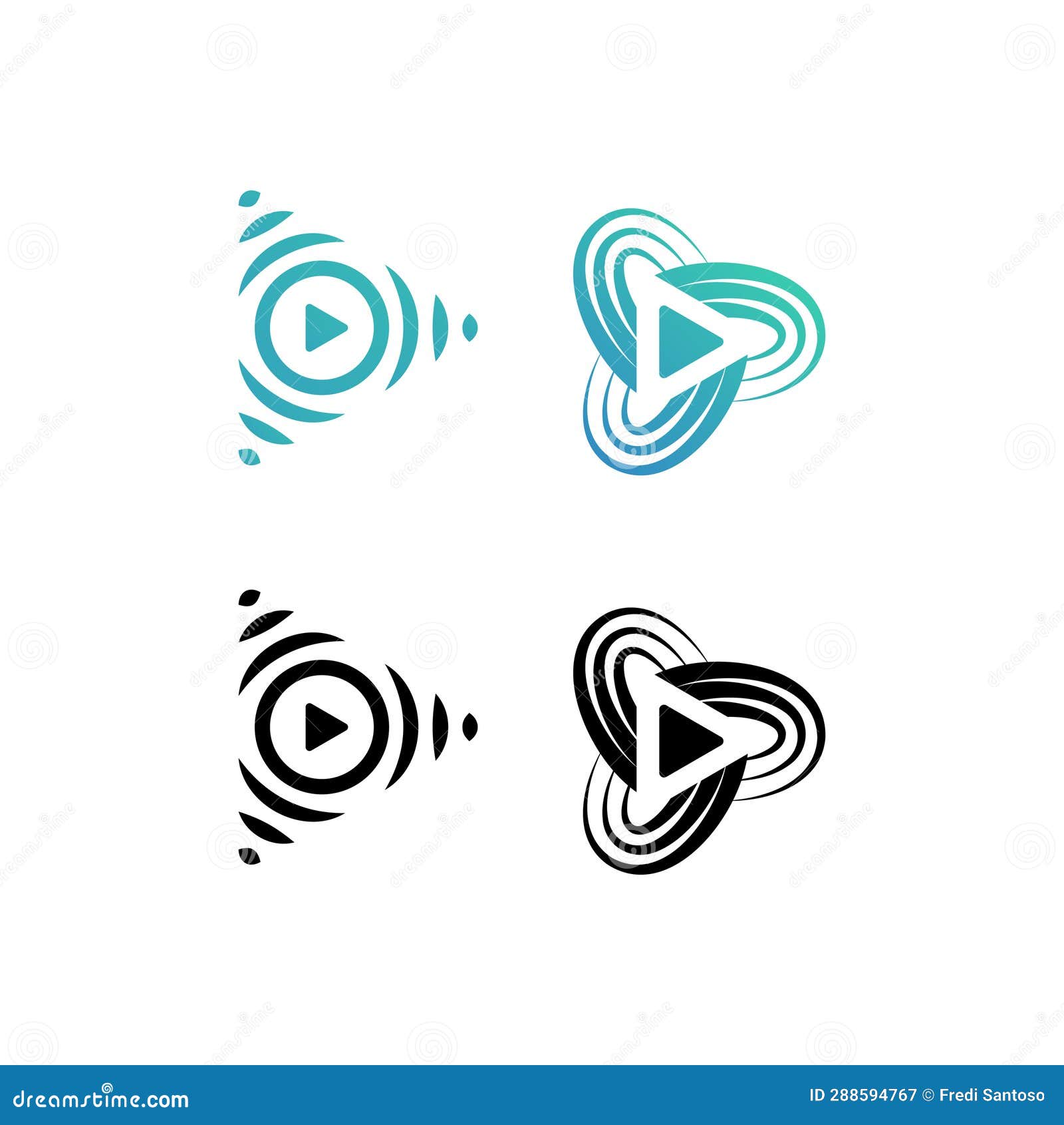 A set of video logos stock vector. Illustration of audio - 288594767