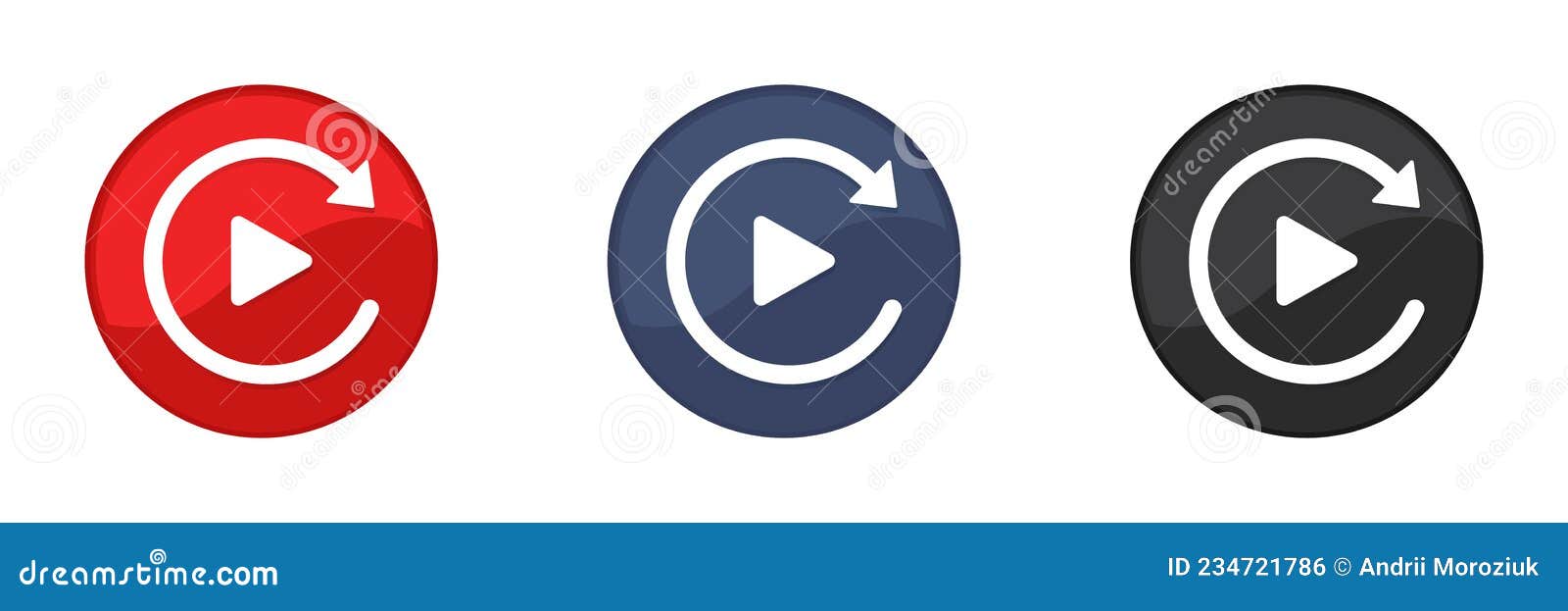 Set of Video Playback Buttons. Web Design Stock Illustration ...