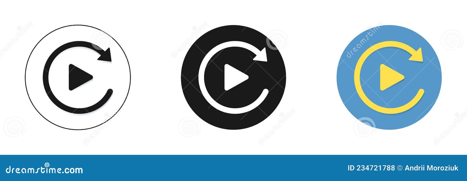Set of Video Playback Buttons. Web Design Stock Illustration ...