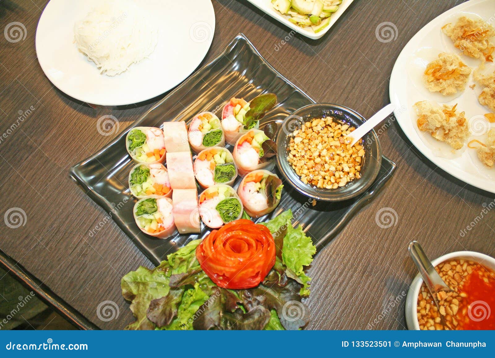 Set of Vietnamese food stock image. Image of buffet - 133523501