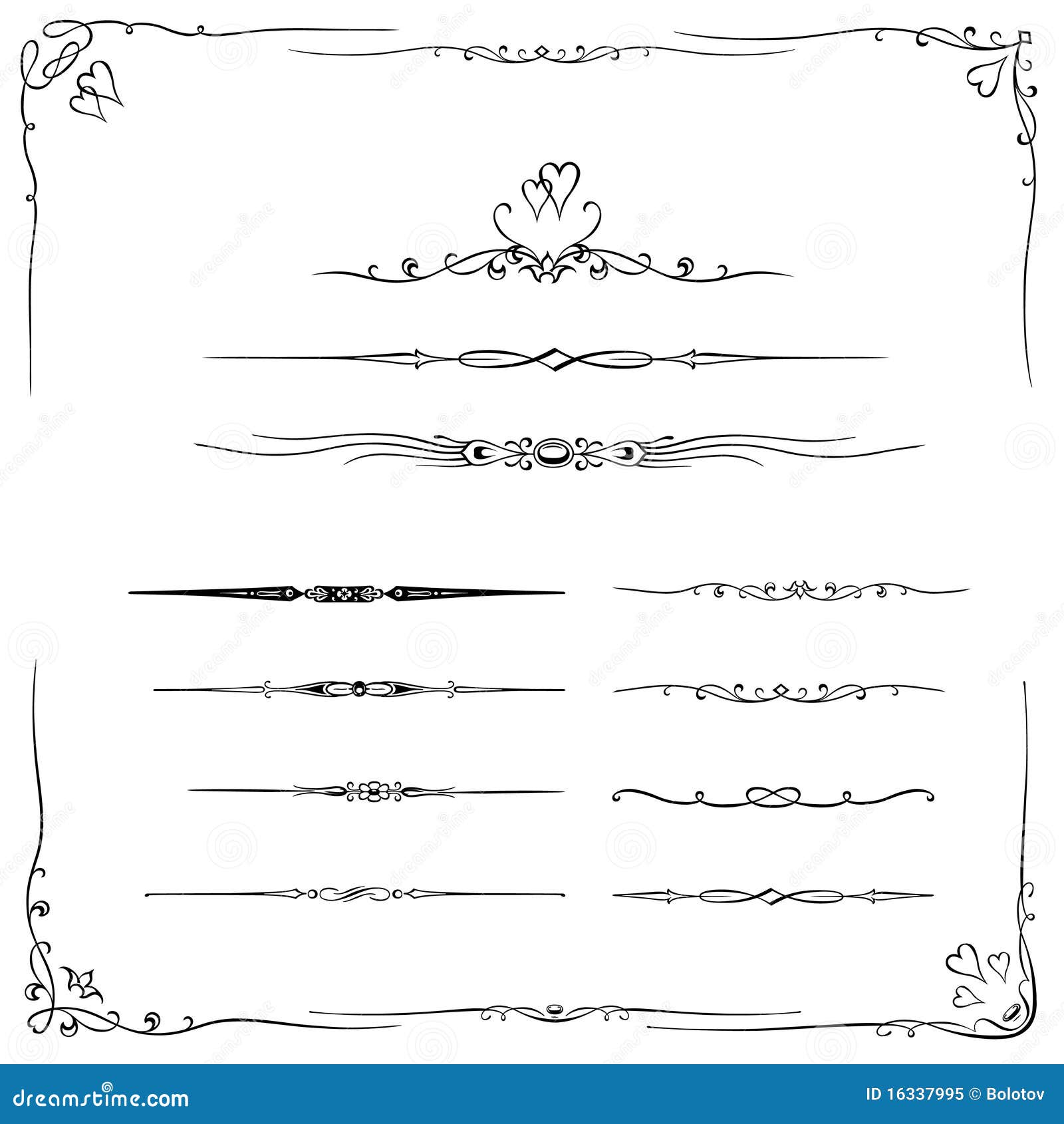 Set of vignettes. stock illustration. Illustration of isolated - 16337995