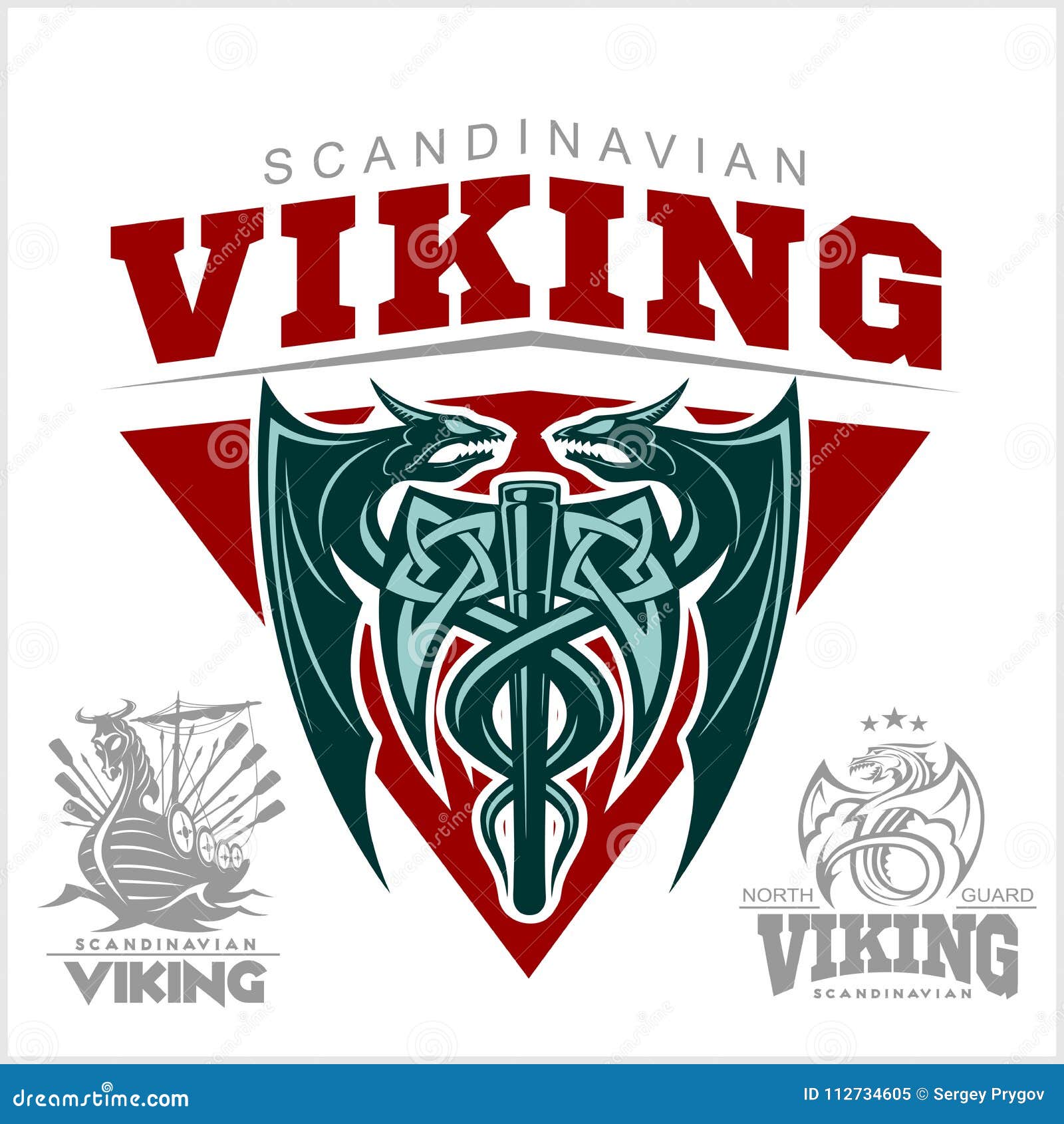 Set Of Viking Emblems, Labels And Logos. Cartoon Vector | CartoonDealer ...