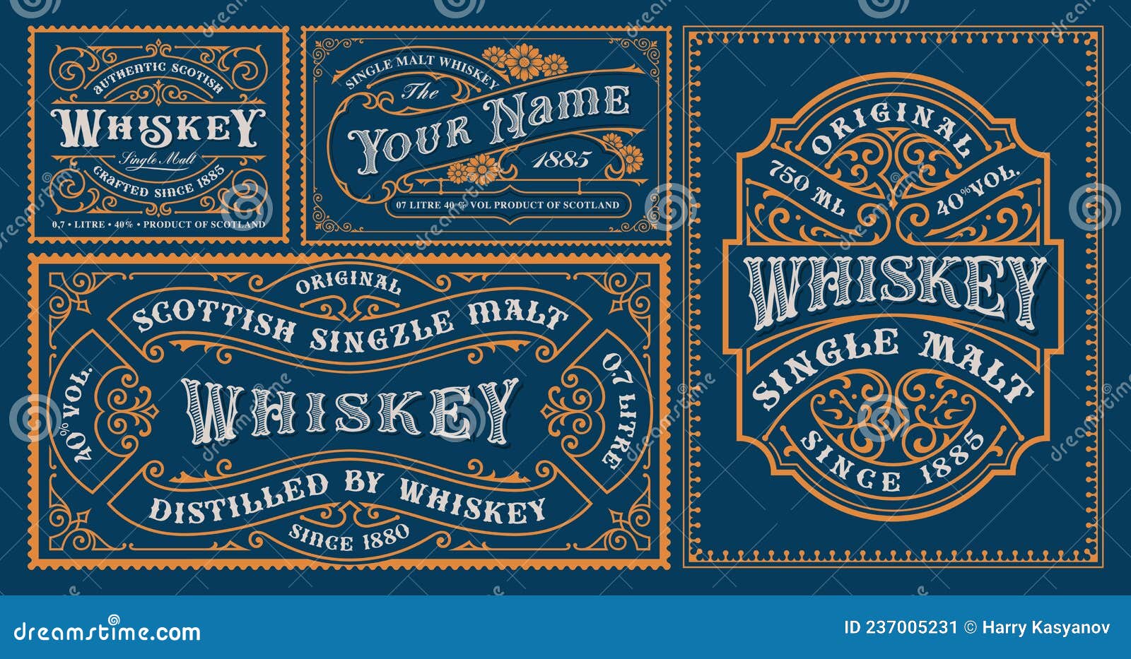 Vintage Alcohol Labels. Vector Illustration | CartoonDealer.com #57725852