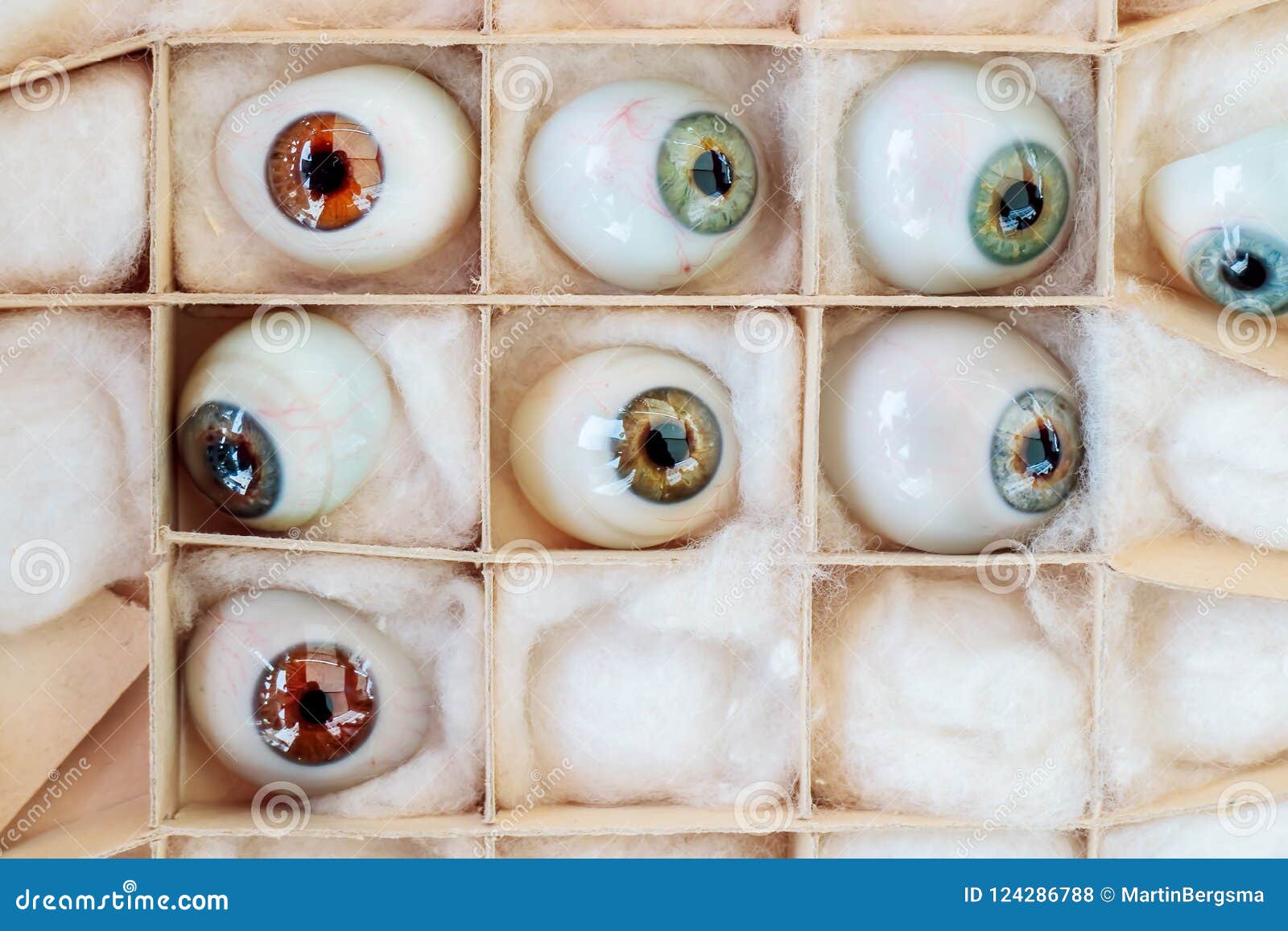 Set of Vintage Artificial Eyes Stock Photo - Image of human, look ...