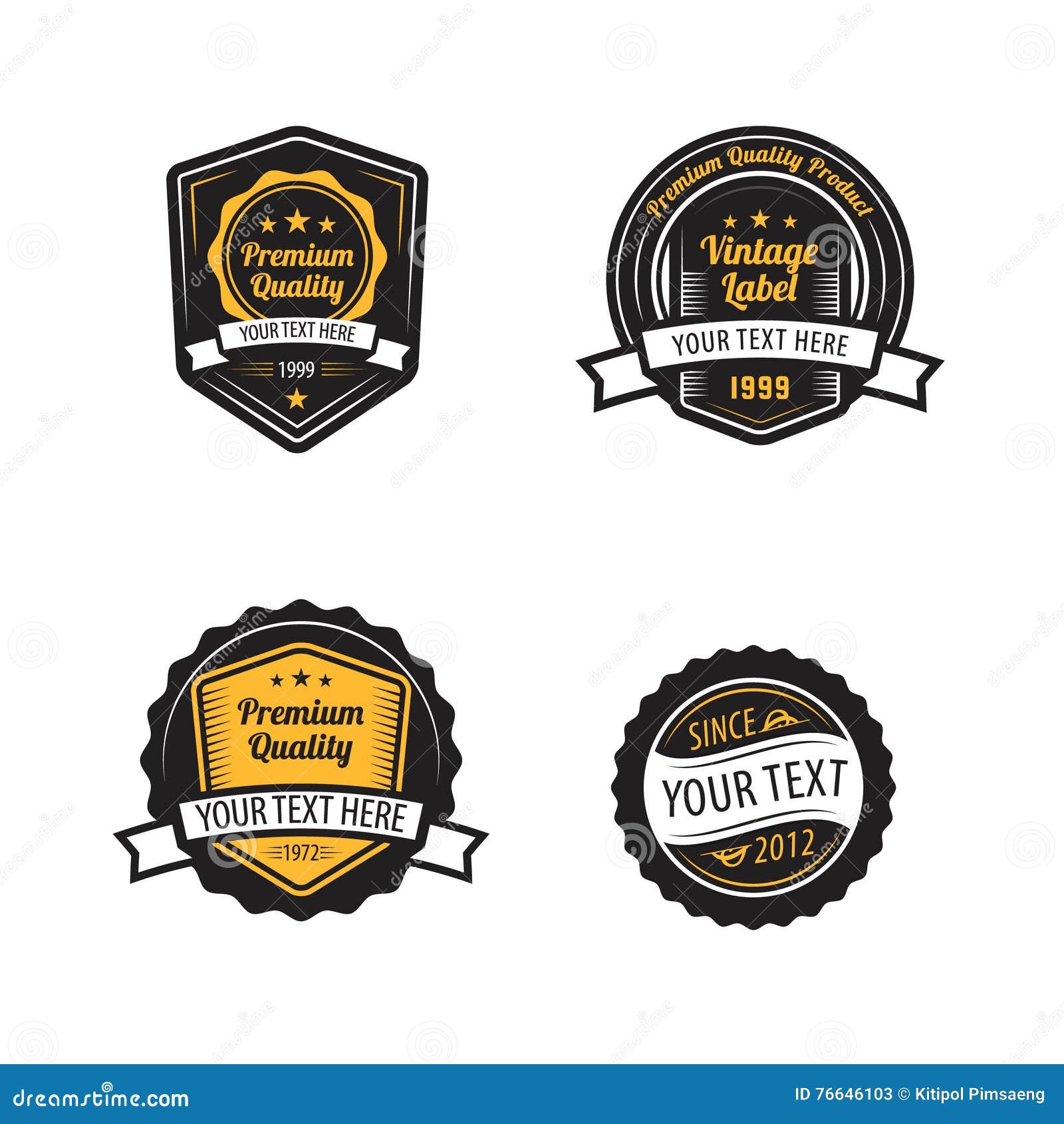 Set of Vintage Badge Template Stock Vector - Illustration of sticker ...