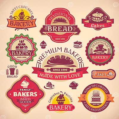 Set of Vintage Bakery Labels Stock Vector - Illustration of cookies ...
