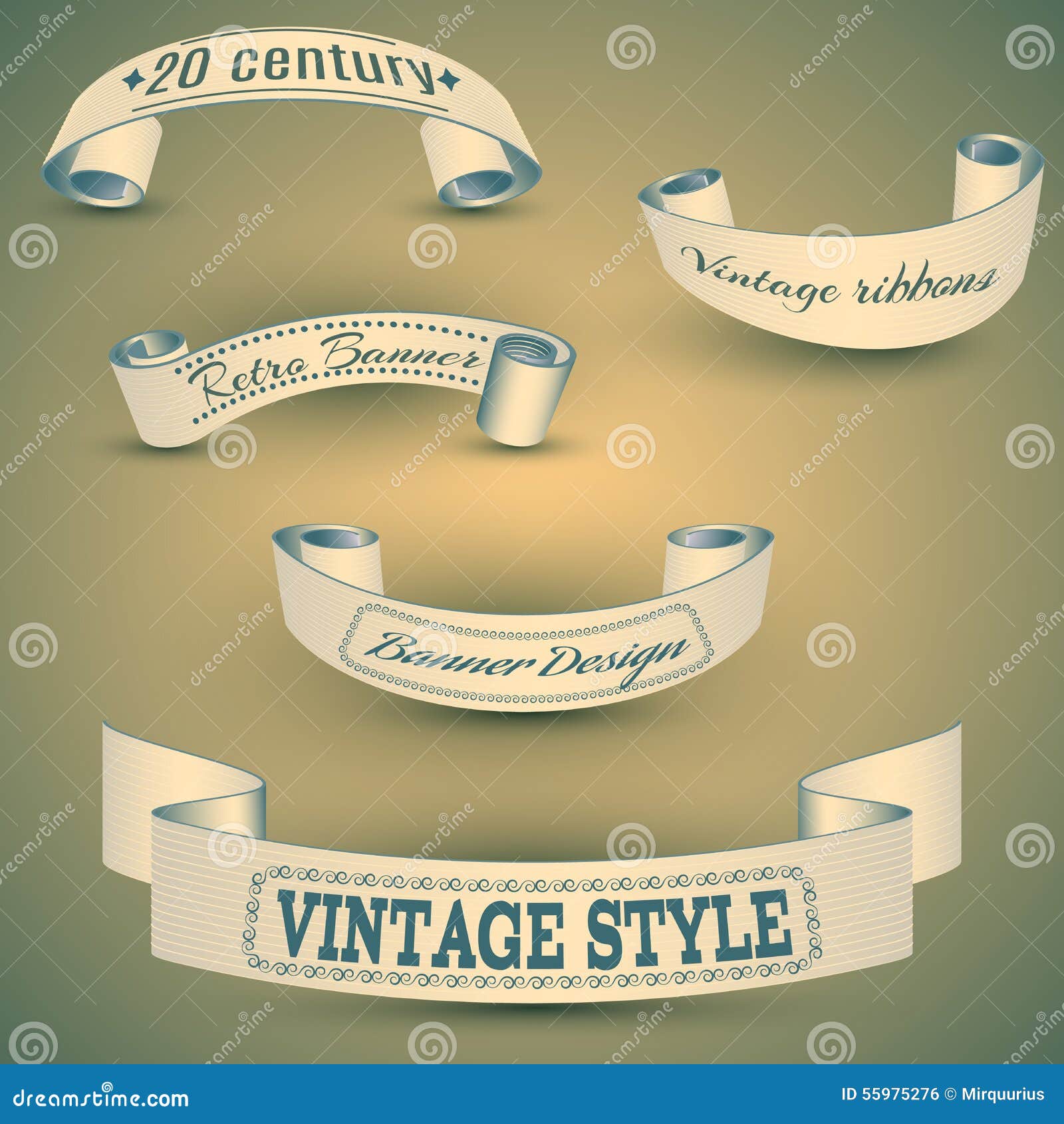 Set of Vintage Banners,eps 10 Stock Vector - Illustration of collection ...