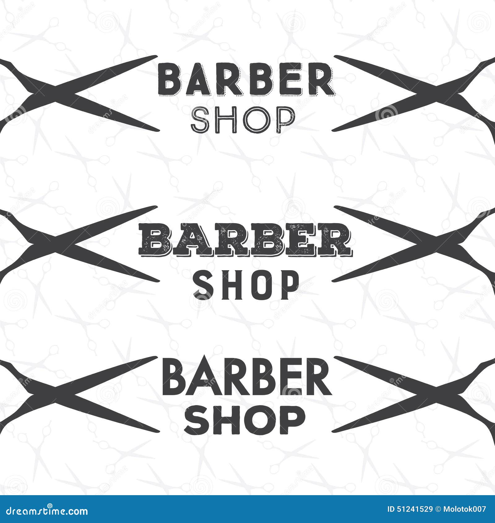 Set of Vintage Barber Shop Labels Stock Vector - Illustration of banner ...