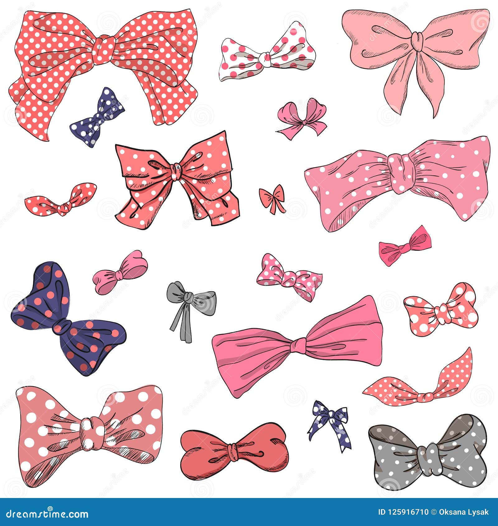Set of Vintage Beautiful Elegant Bows. Stock Vector - Illustration of ...