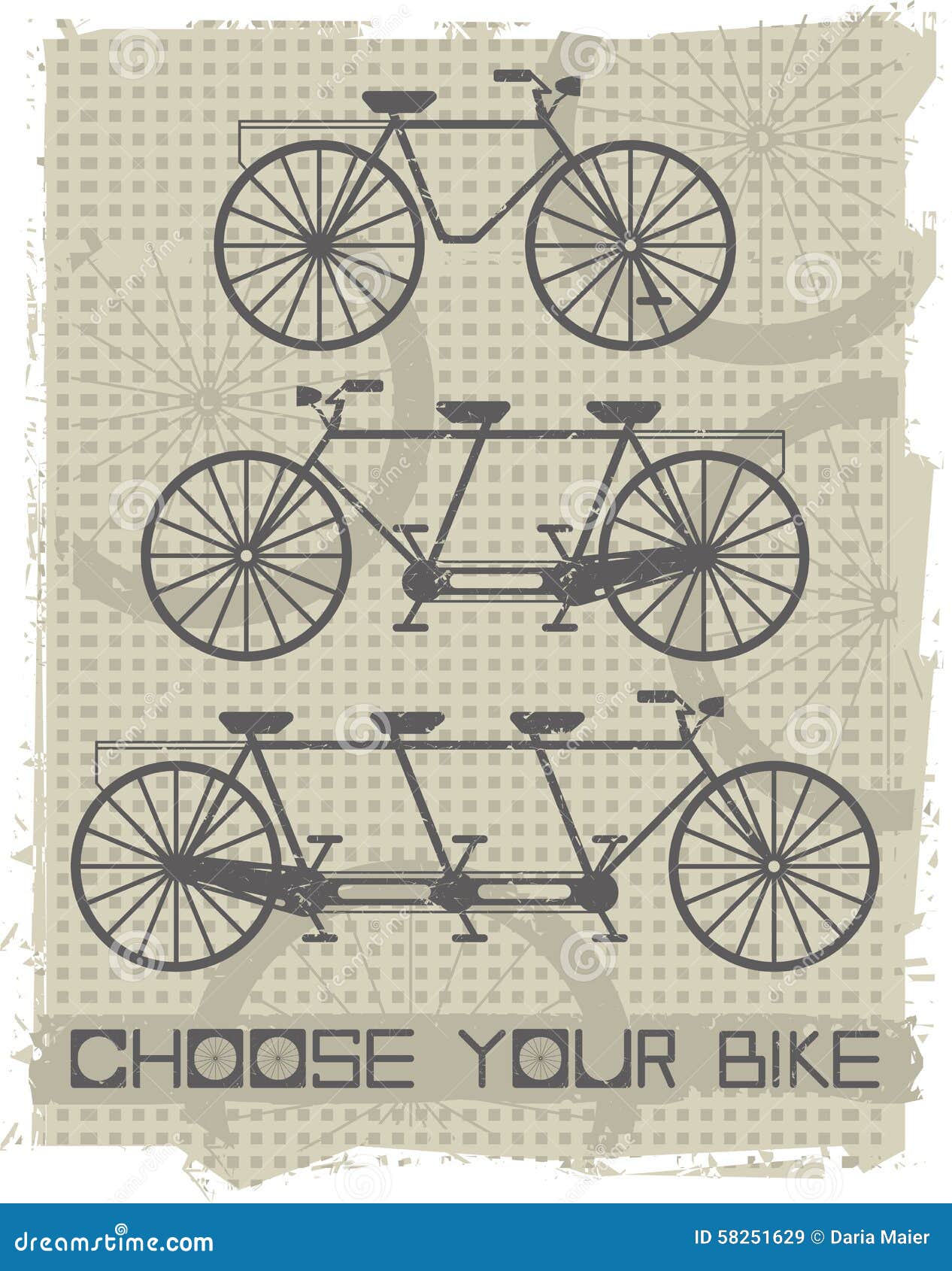 Set of vintage bicycles stock vector. Illustration of decoration - 58251629