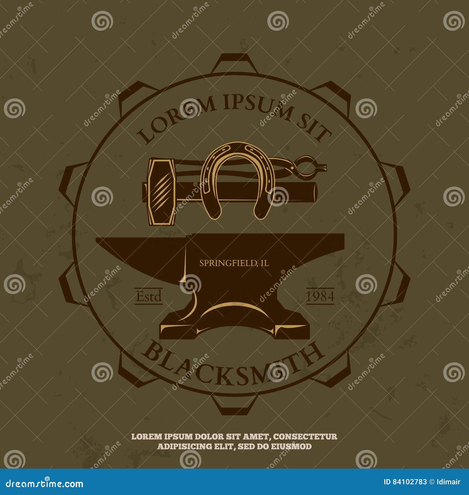 Set Of Vintage Blacksmith Labels And Design Elements Cartoon Vector ...