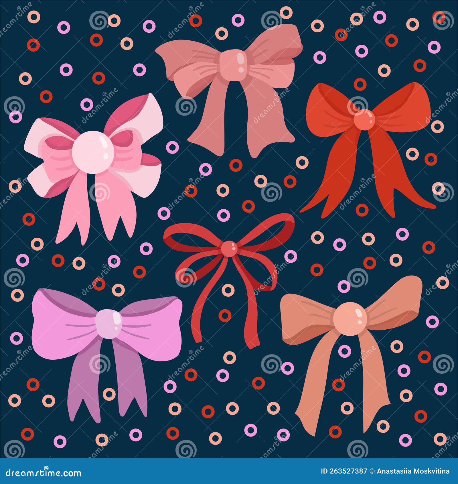 Set of Vintage Bows. Vector. Freehand Drawing for Your Design Stock ...