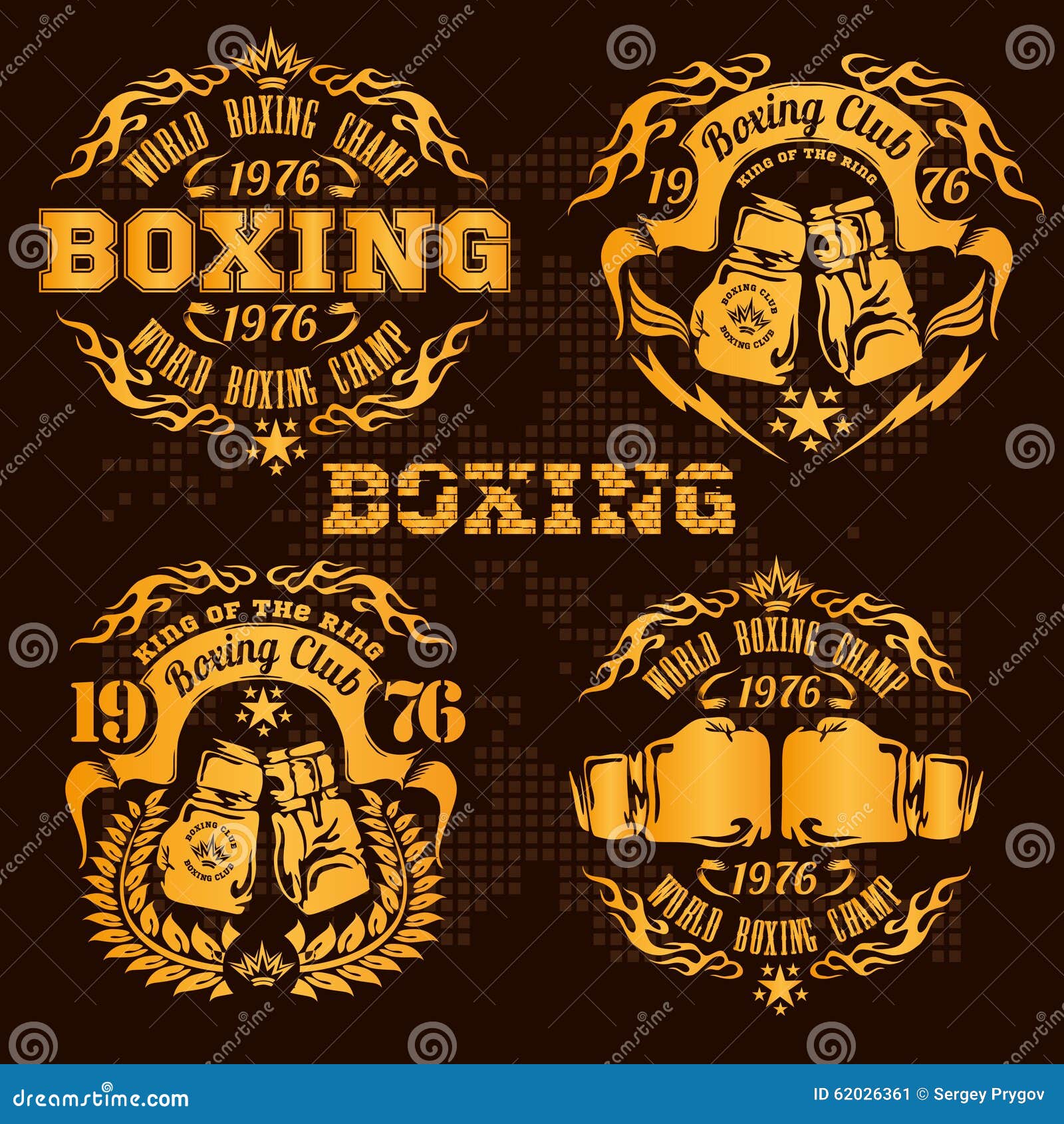 Set of Vintage Boxing Emblems, Labels, Badges Stock Vector ...