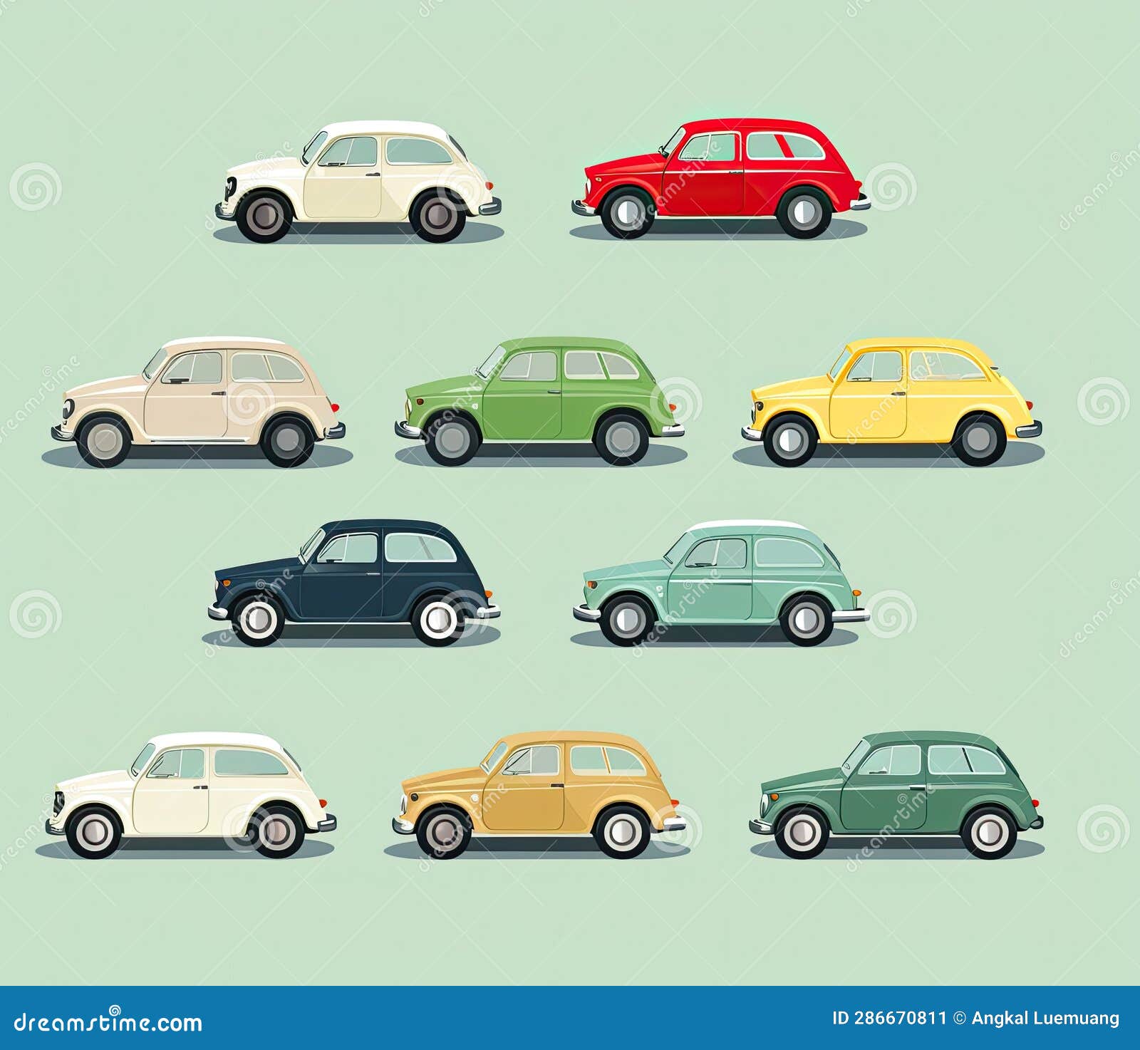 Set of vintage car cartoon stock illustration. Illustration of speed ...