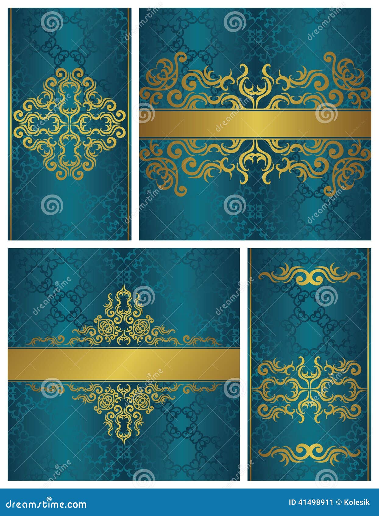 Set of vintage cards stock vector. Illustration of ornament - 41498911