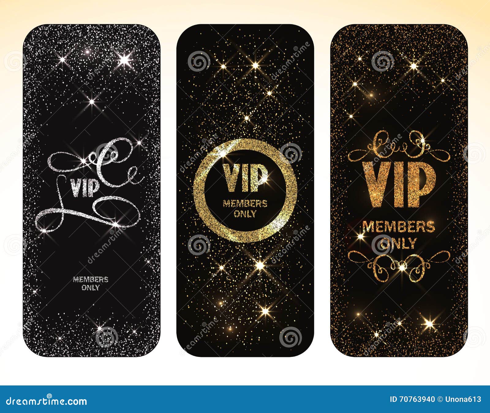 Set of Vintage Cards Gold and Silver Cards with Floral Design Elements ...