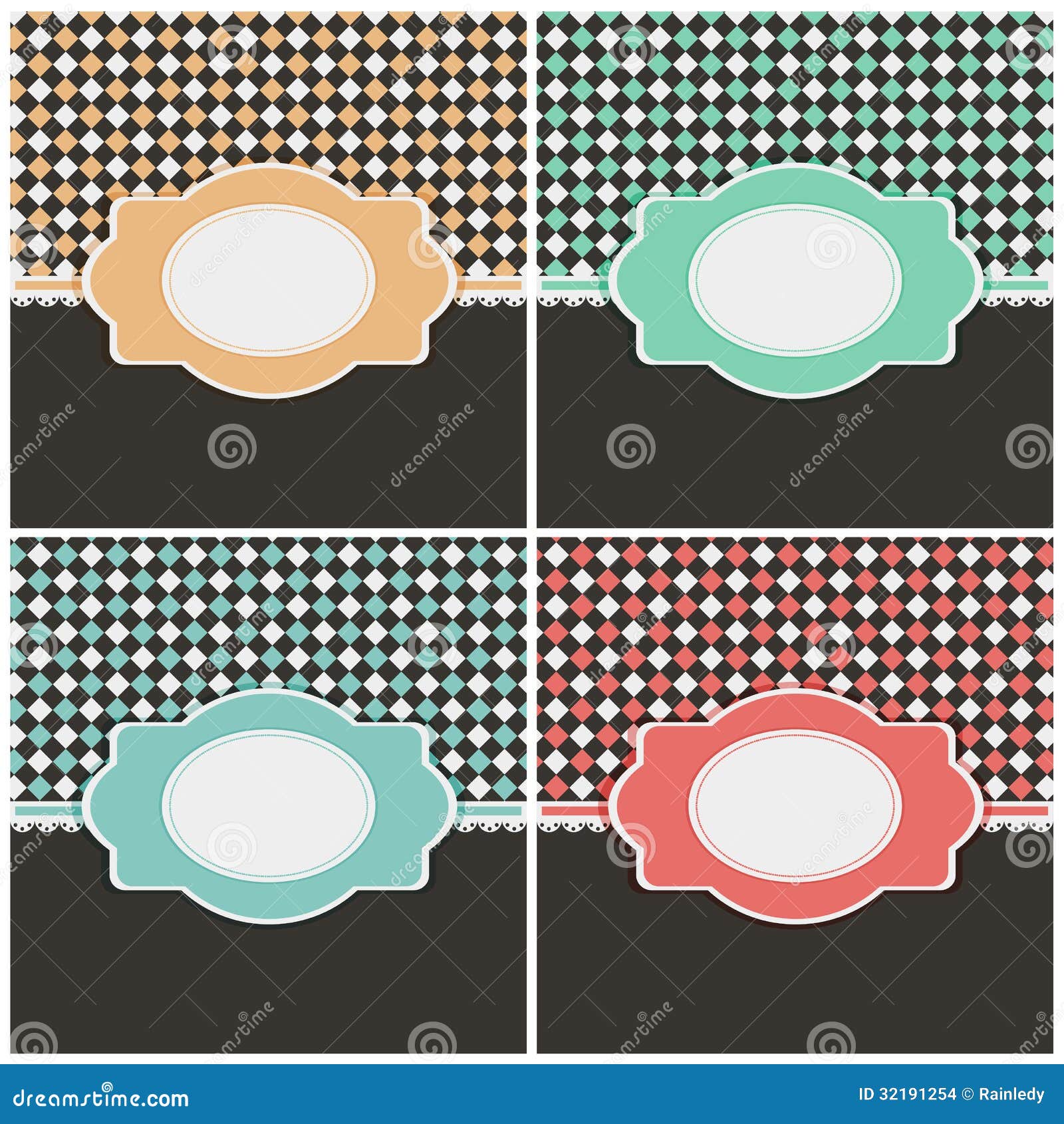 Set of Vintage Cards with Labels. Stock Vector - Illustration of decor ...