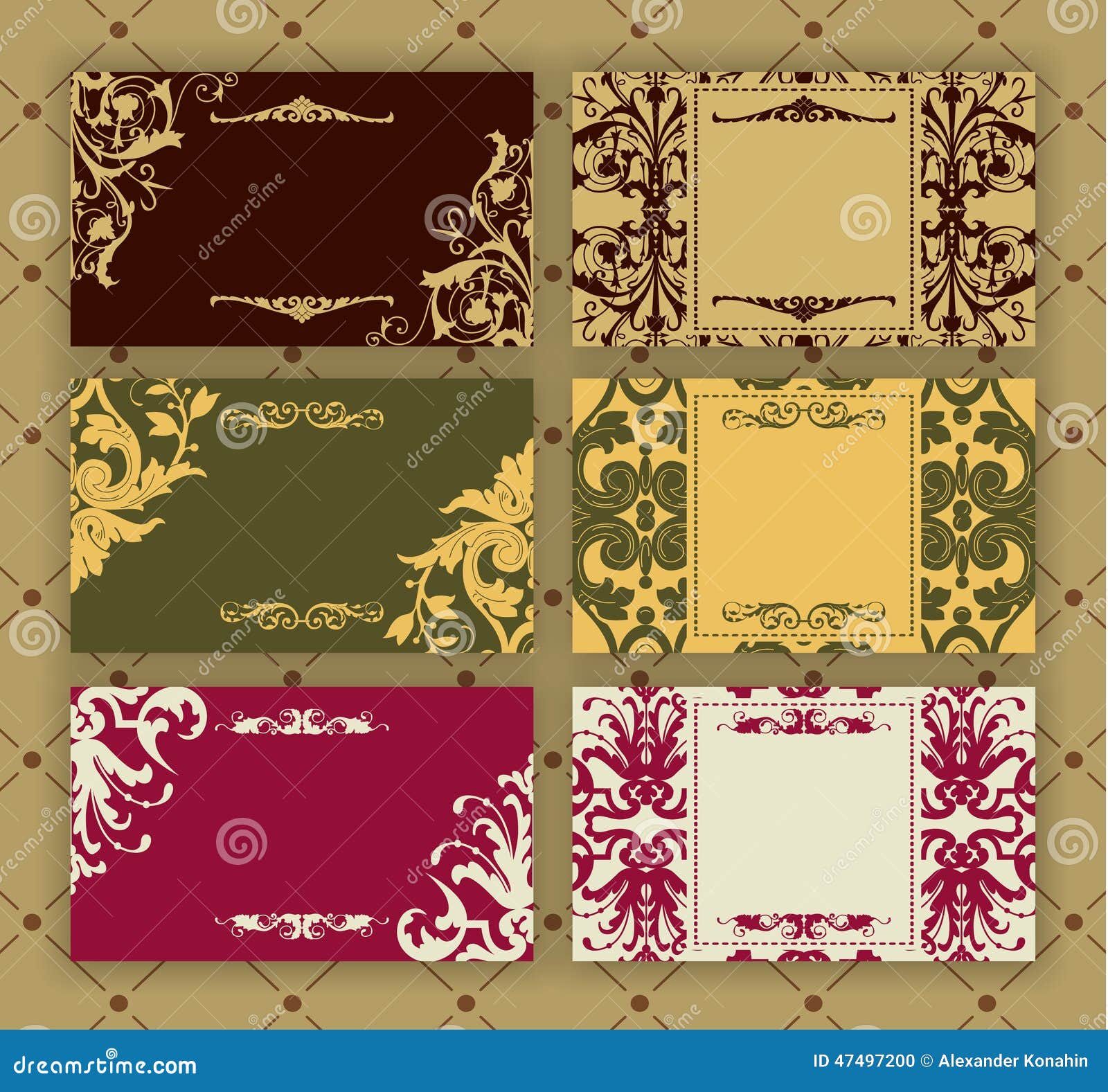 Set of vintage cards stock vector. Illustration of circle - 47497200