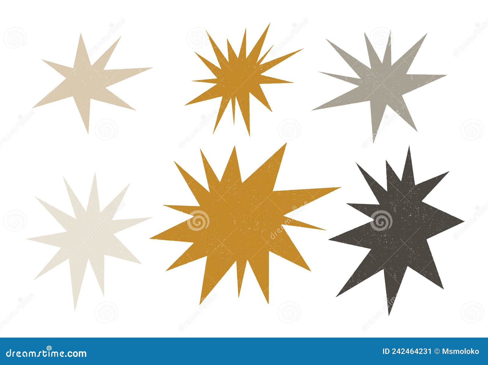 Set of Vintage Comic Star or Explosion Shapes and Text Boxes Stock ...