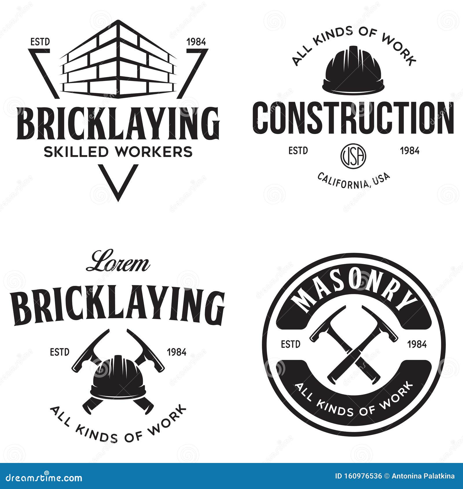 Vintage Construction Label Vector Illustration | CartoonDealer.com ...