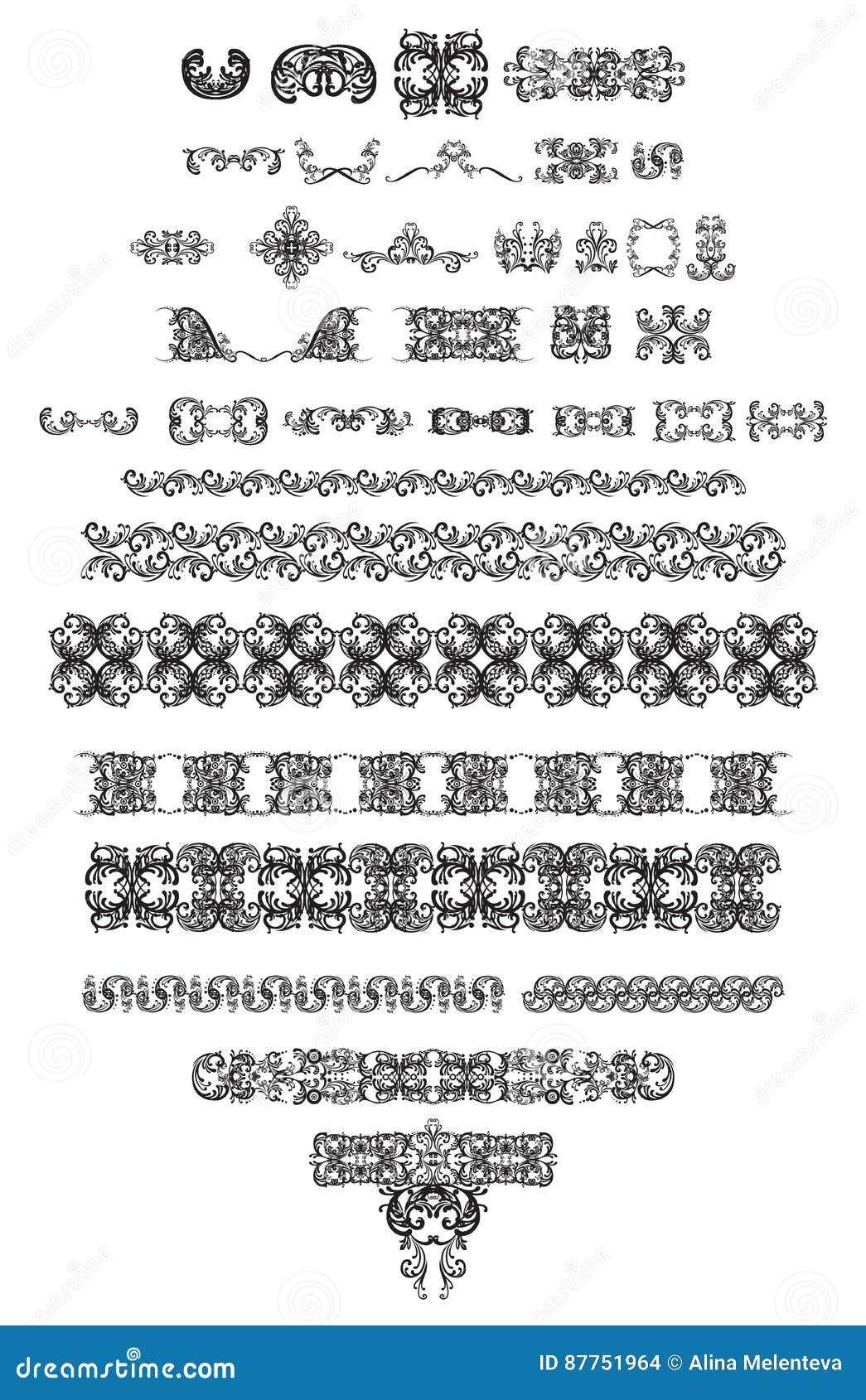 Set of vintage decor stock vector. Illustration of classic - 87751964