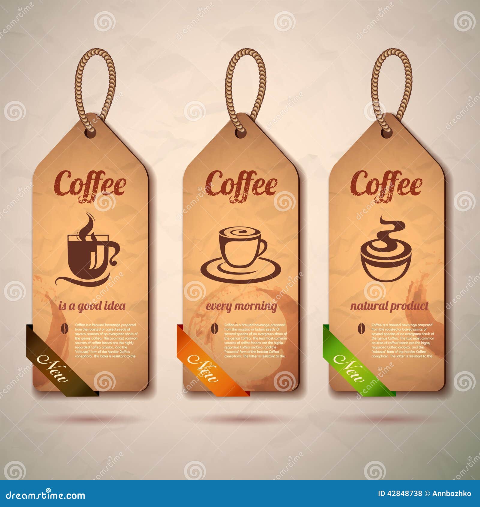 Set of Vintage Decorative Coffee Labels Stock Vector - Illustration of ...