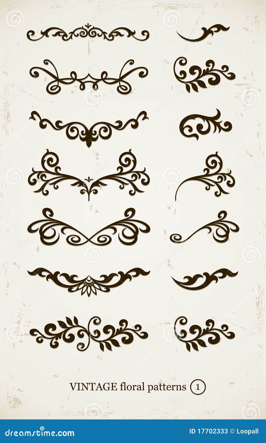 Set of Vintage Decorative Patterns Stock Vector - Illustration of ...