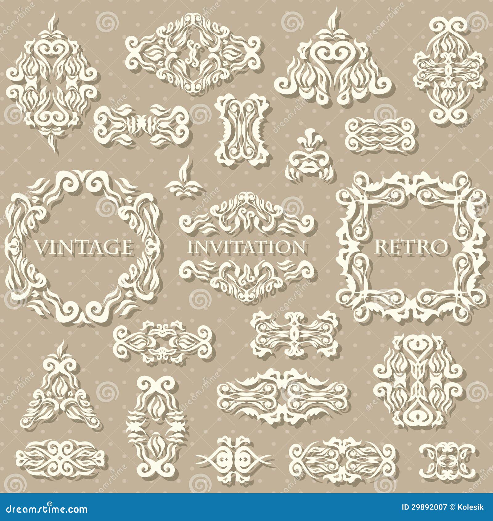 Set of vintage elements stock vector. Illustration of graphic - 29892007