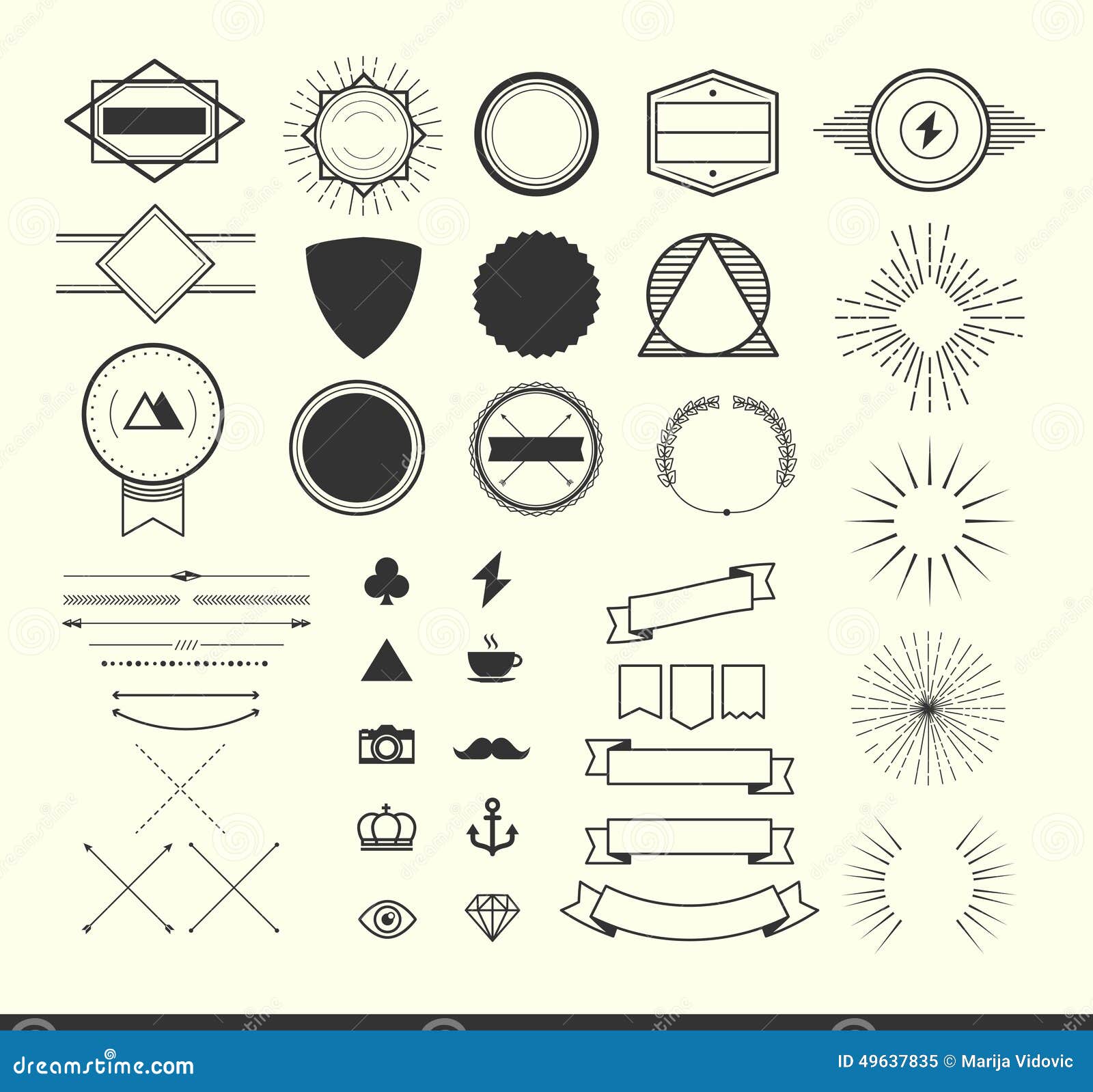 Set of Vintage Elements for Making Logos, Badges and Labels Stock ...