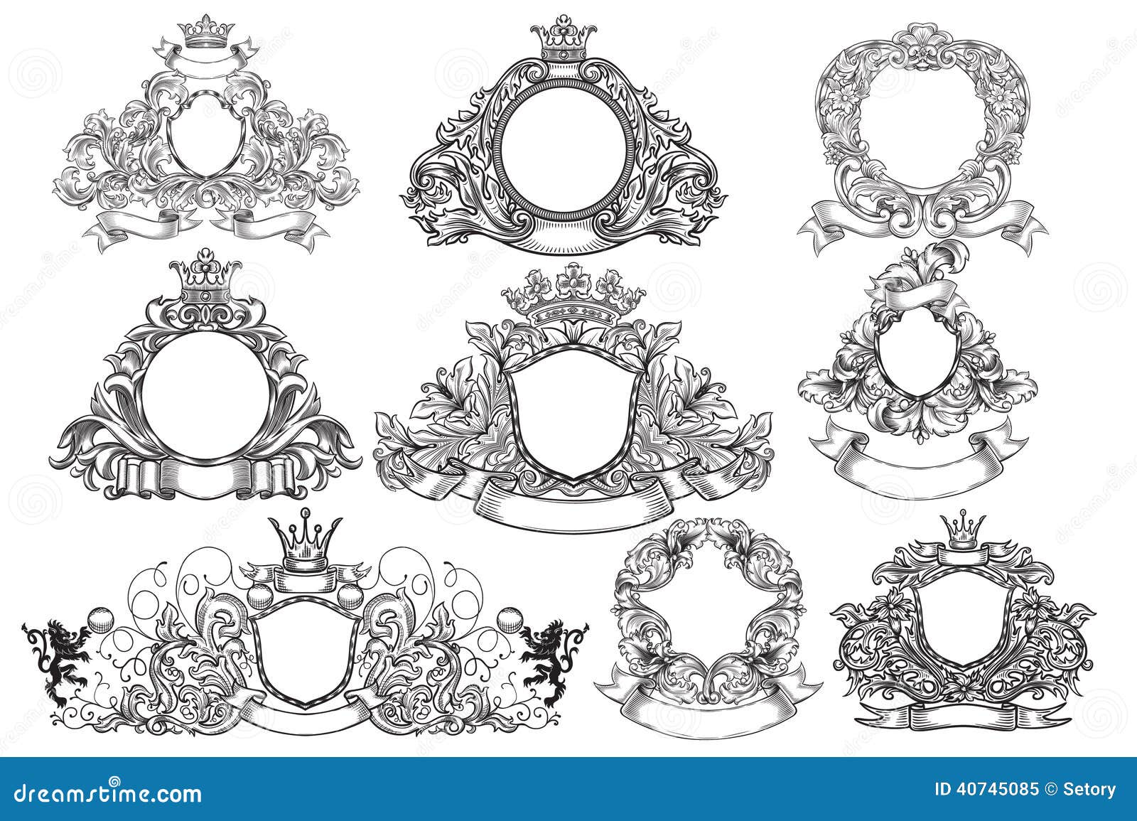 Set of vintage emblems stock illustration. Illustration of emblem ...
