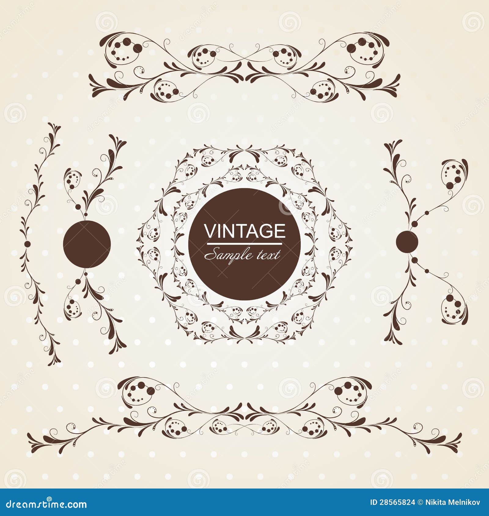 Set of Vintage Floral Frame. Stock Vector - Illustration of abstract ...