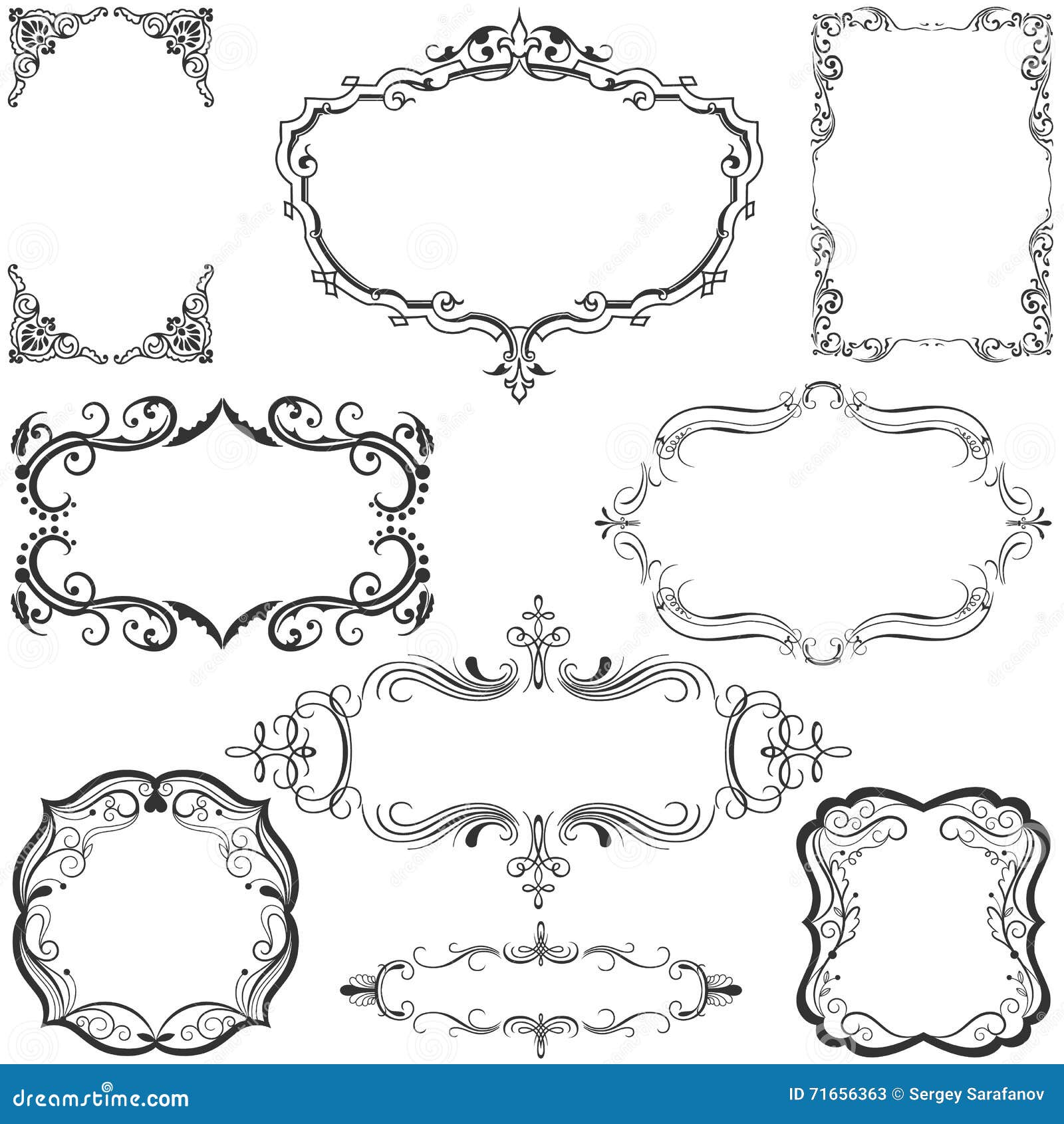 Set Vintage Frame Illustration Stock Illustration - Illustration of ...