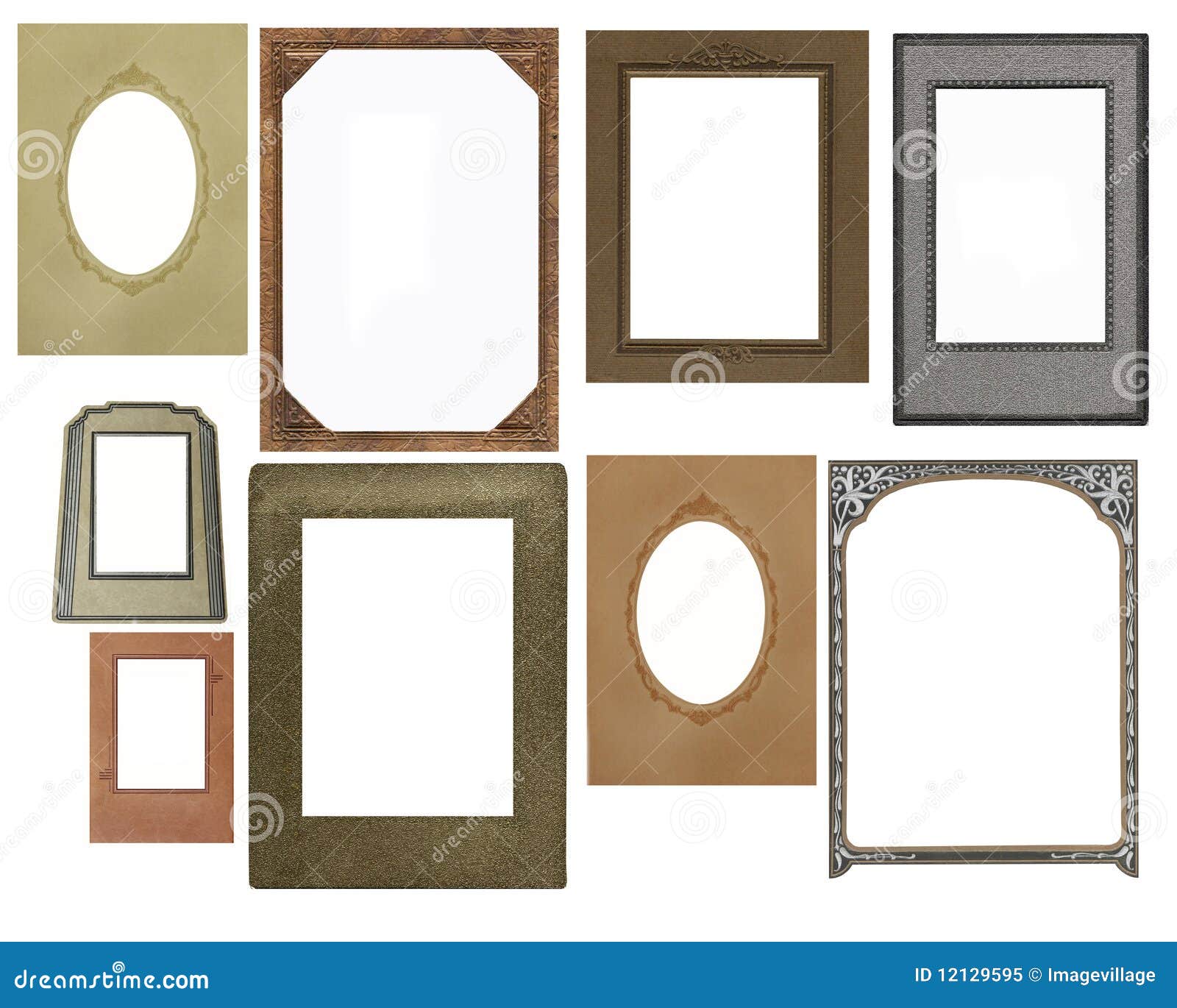 Set of vintage frames stock illustration. Illustration of frame - 12129595