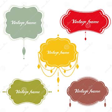 Set of vintage frames stock vector. Illustration of element - 21644389