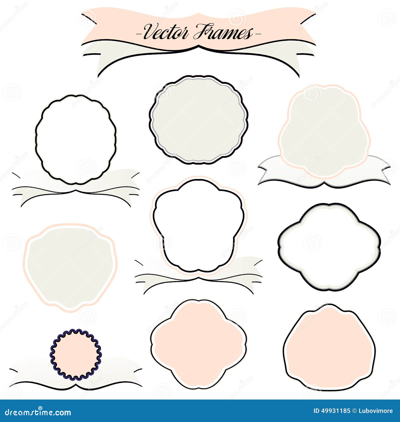 Set of Vintage Frames and Modern Labels Stock Vector - Illustration of ...
