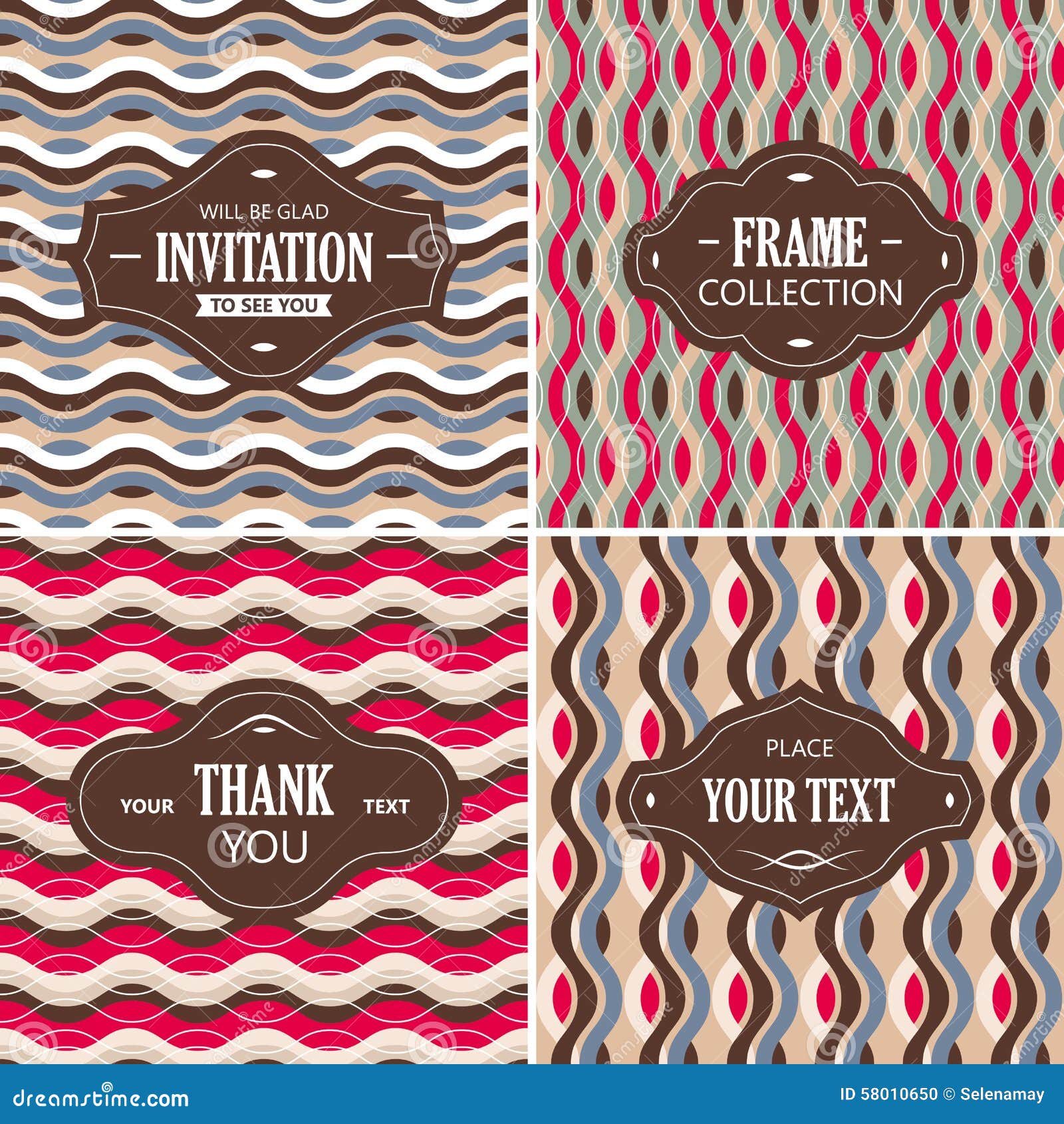 Set of vintage frames stock vector. Illustration of decorative - 58010650