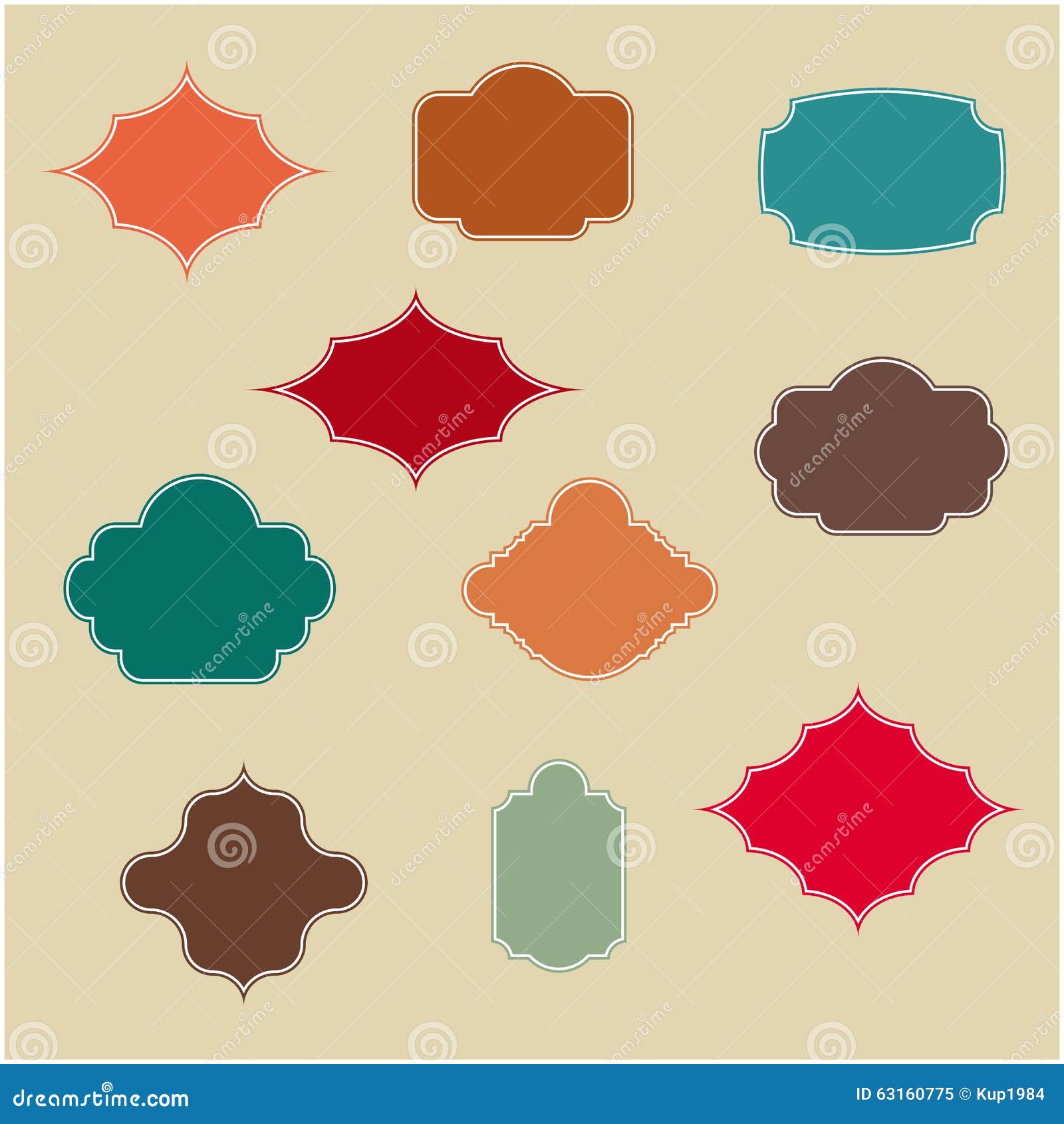 Set of Vintage Frames, Vector Illustration. Stock Vector - Illustration ...