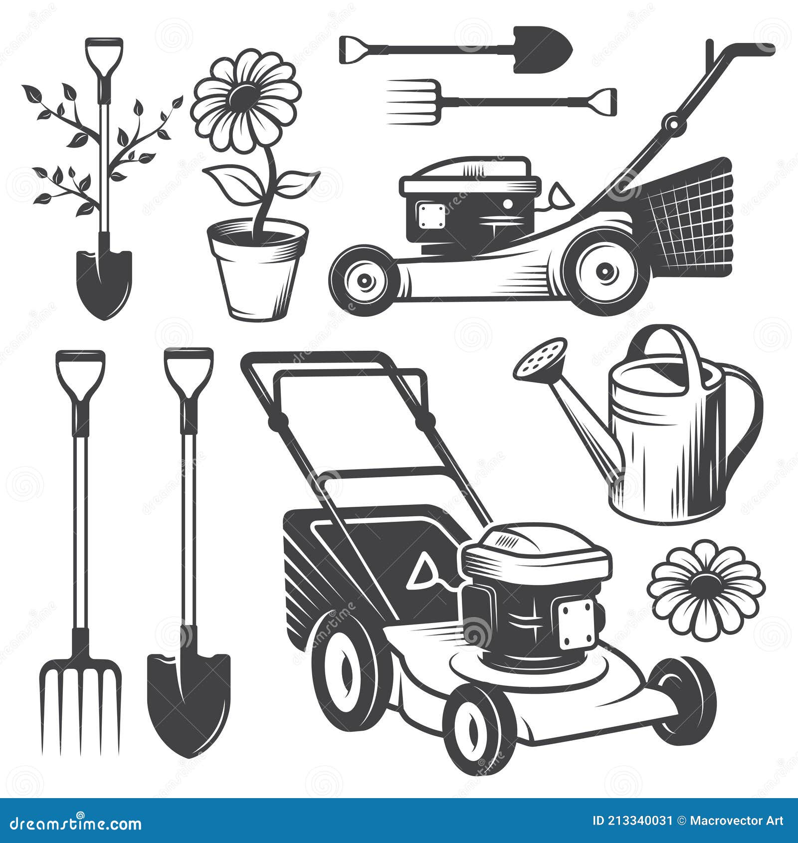 A Set Of Garden Logos Vector Illustration | CartoonDealer.com #57440832