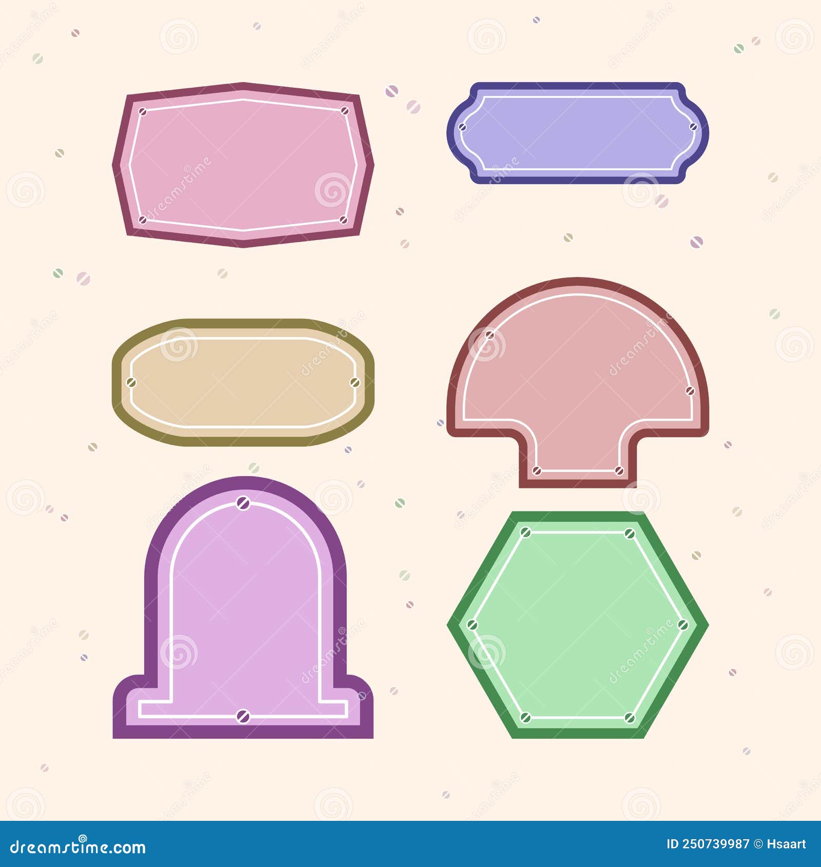 Set of Vintage Geometric Bubbles Shape Stock Vector - Illustration of ...