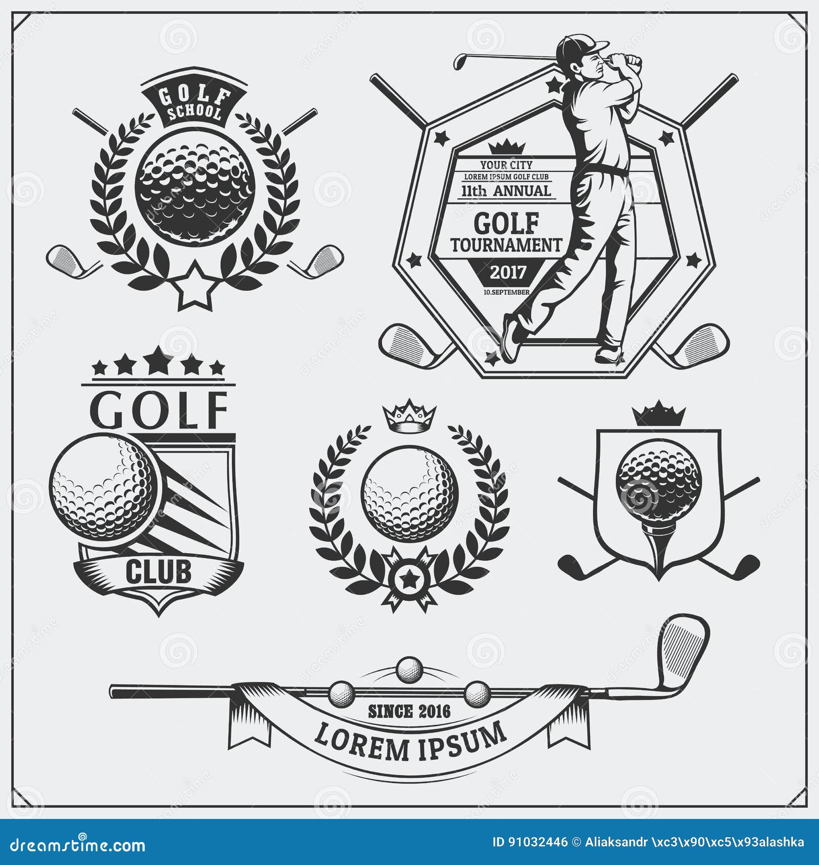 Set Of Golf Labels, Badges Vector Illustration | CartoonDealer.com ...