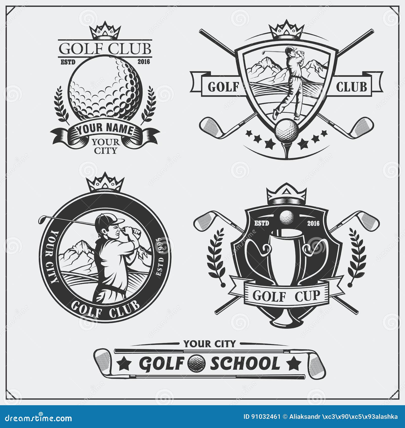 Set Of Golf Labels, Badges Vector Illustration | CartoonDealer.com ...