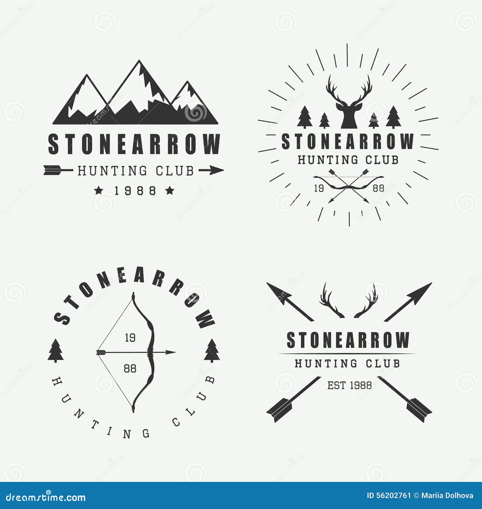 Set of Vintage Hunting Labels, Logos and Badges Stock Vector ...