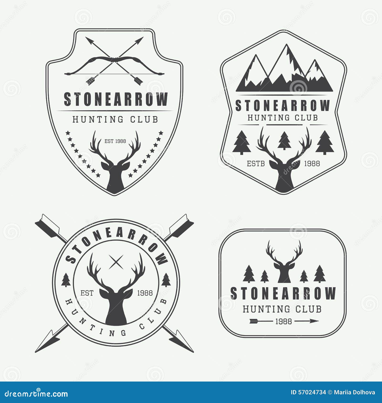 Set of Vintage Hunting Labels, Logos and Badges Stock Vector ...