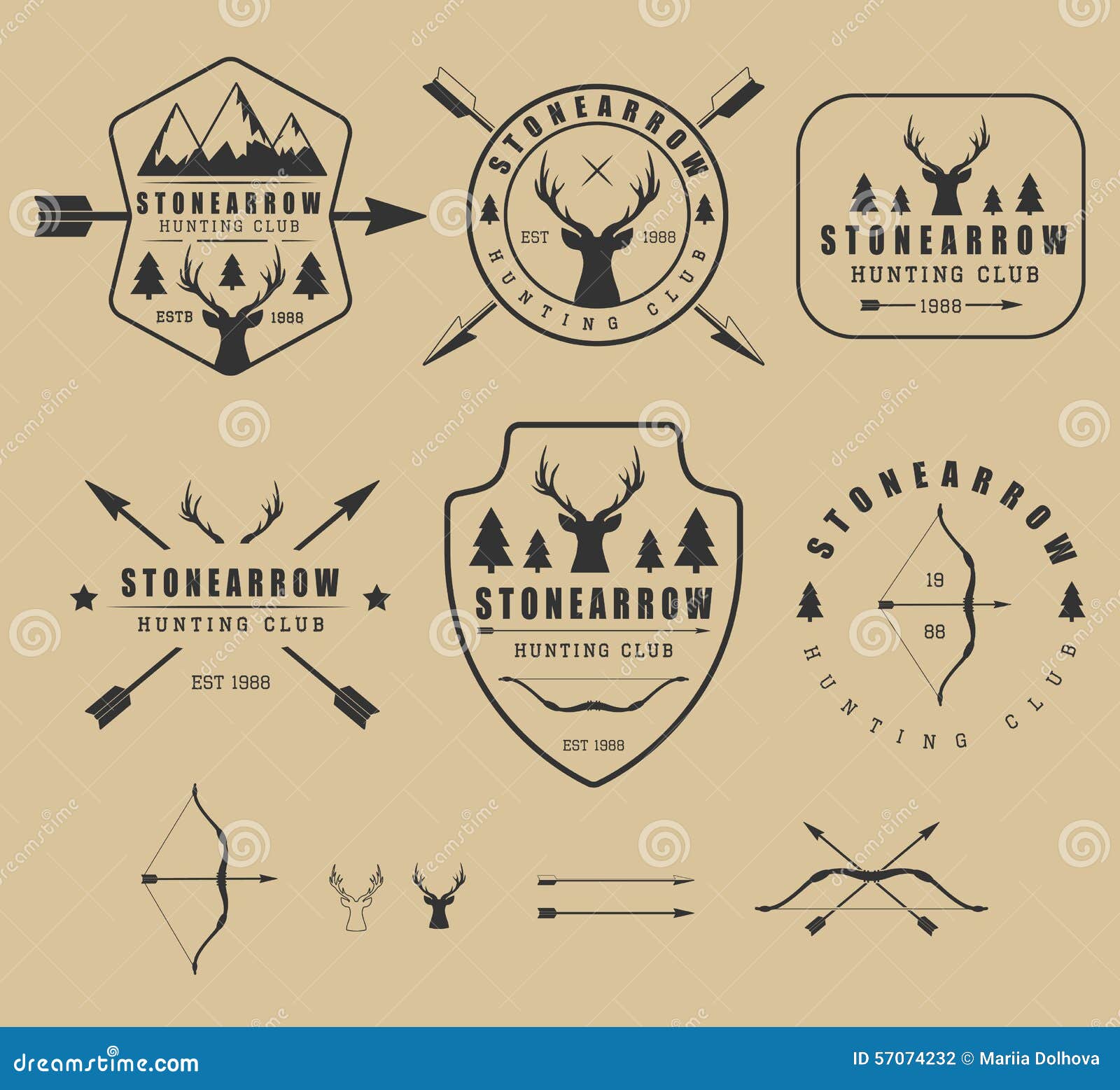 Hunting Logos Vector Illustration | CartoonDealer.com #45333422