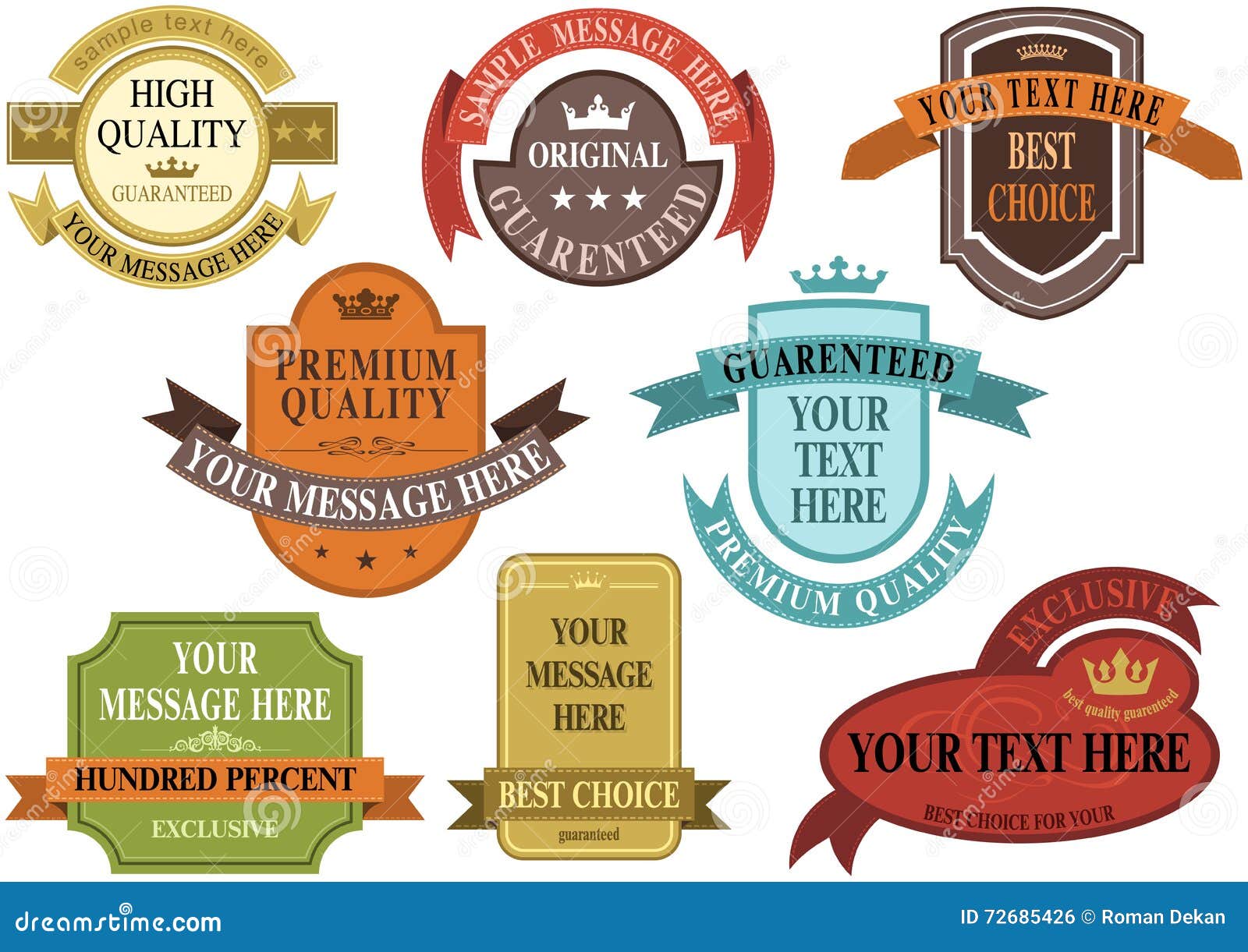 Set of Vintage Label Banner Stock Vector - Illustration of stamp ...