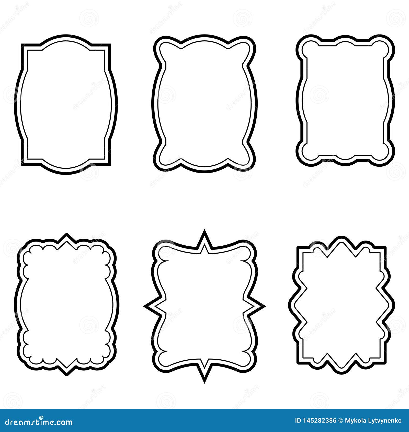 Set Vintage Label Frames, Vector Retro Label Frames for Photo or Text ...