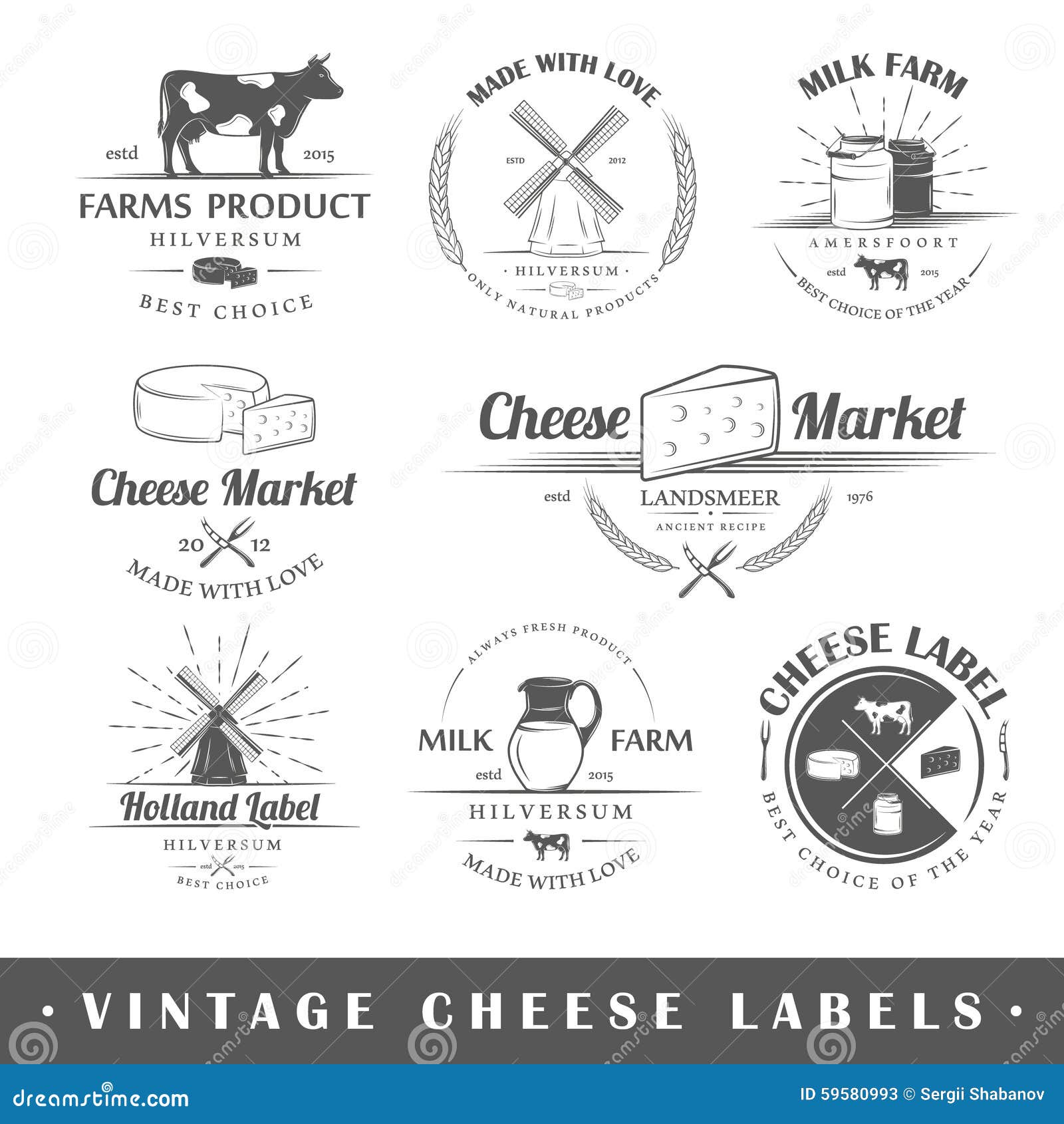 Cheese Posters. Gourmet Food Vintage Sketch, Organic Menu Design ...